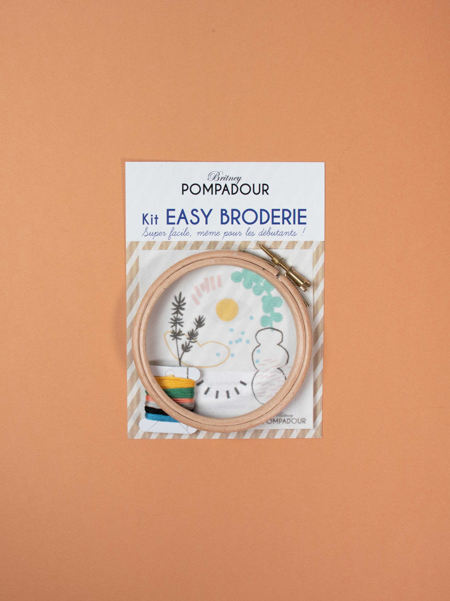 still life embroidery kit pattern for beginners, peel stick and stitch