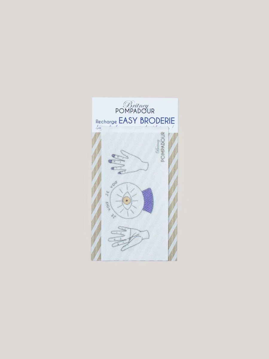 Crystal ball embroidery kit pattern for beginners, peel stick and stitch