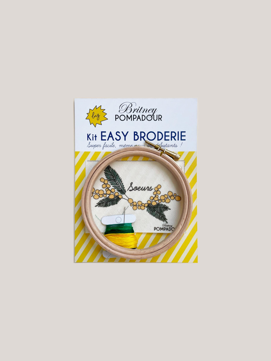 Sisters, mimosa, stick and stitch embroidery pattern Britney Pompadour