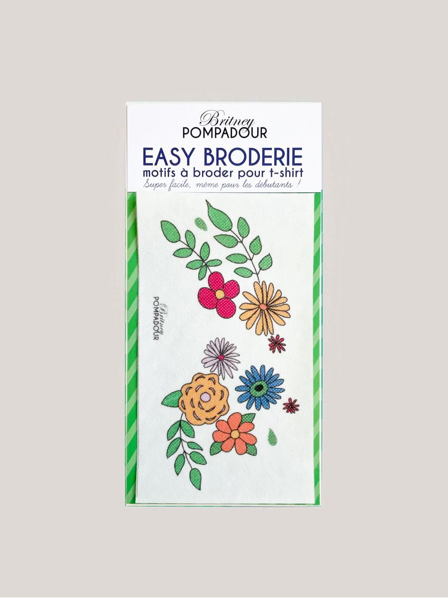Motif à broder Fleur Bleue - EASY BRODERIE Britney Pompadour
