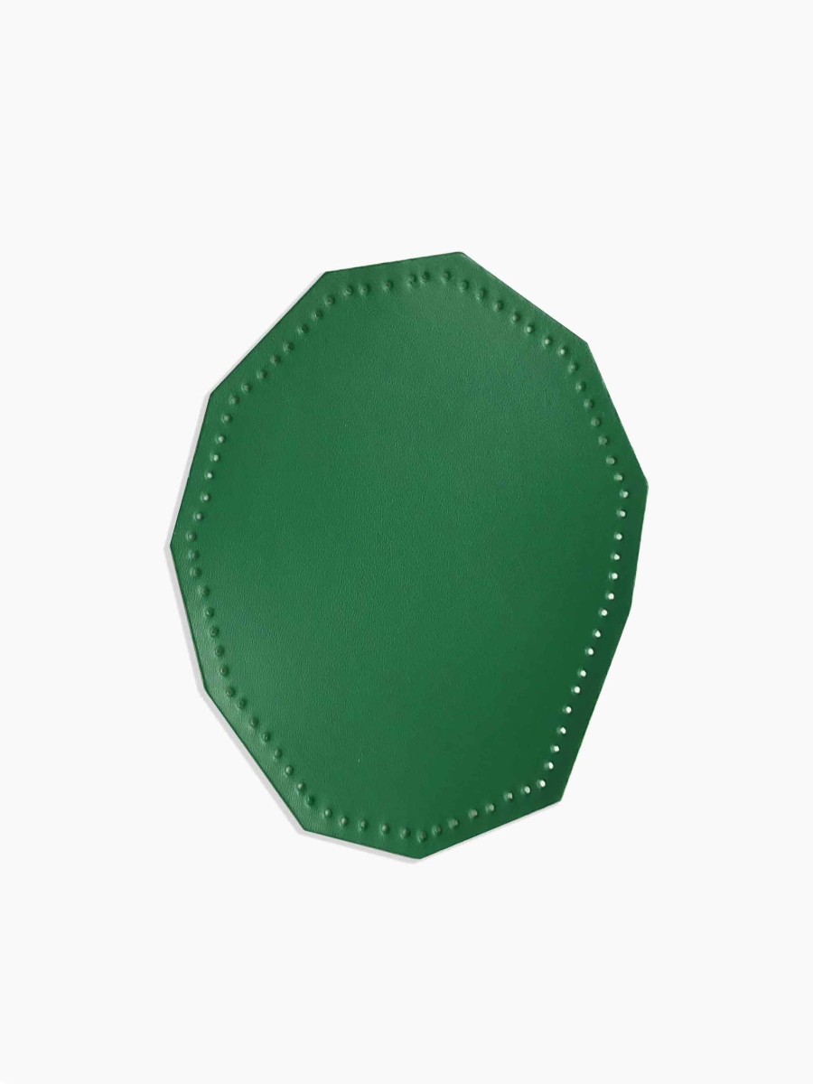 Green facet-shaped leather elbow patch for sweater - Britney POMPADOUR