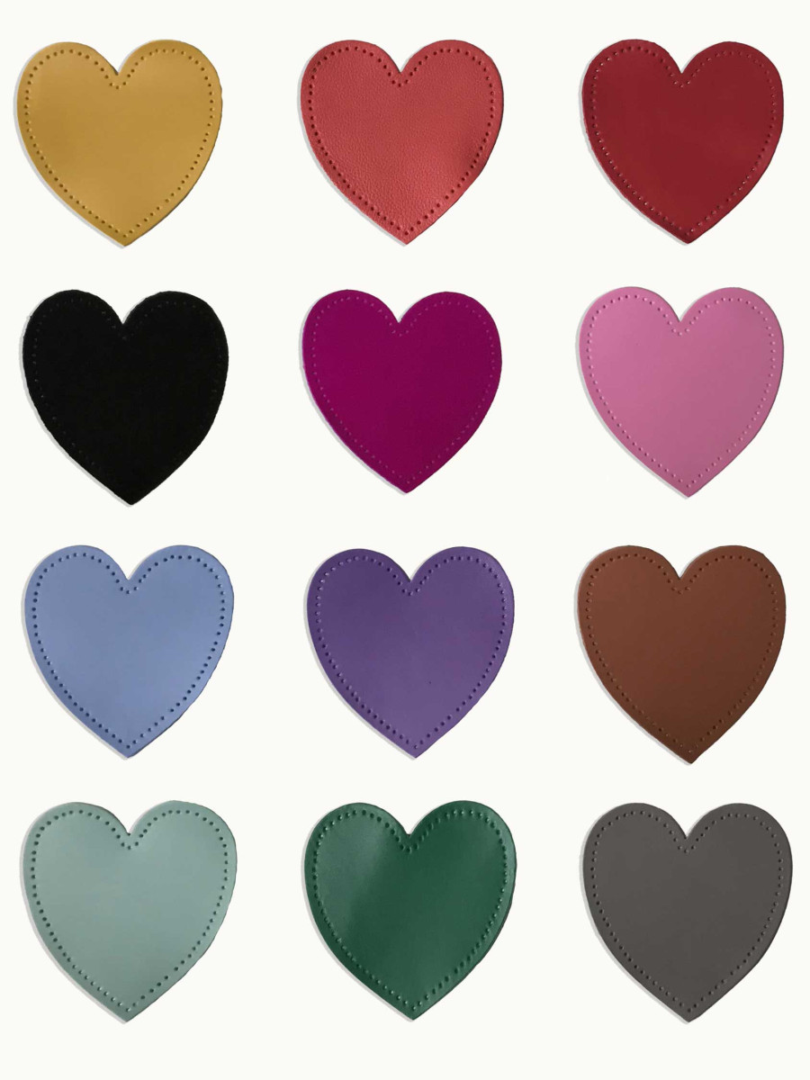 Purple heart-shaped leather elbow patch - Britney POMPADOUR